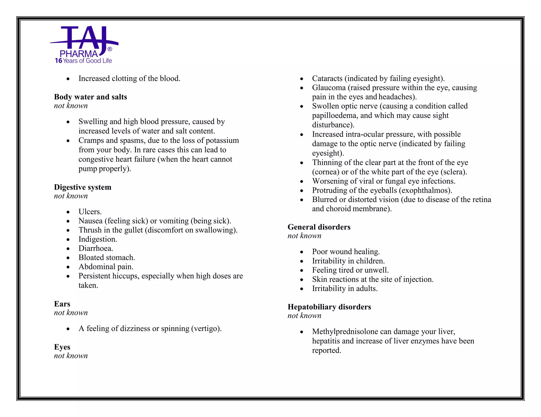 Methylprednisolone Acetate Injectable suspension USP Taj Pharma PIL | PDF
