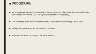 Methyl red test(mr test) | PPTX