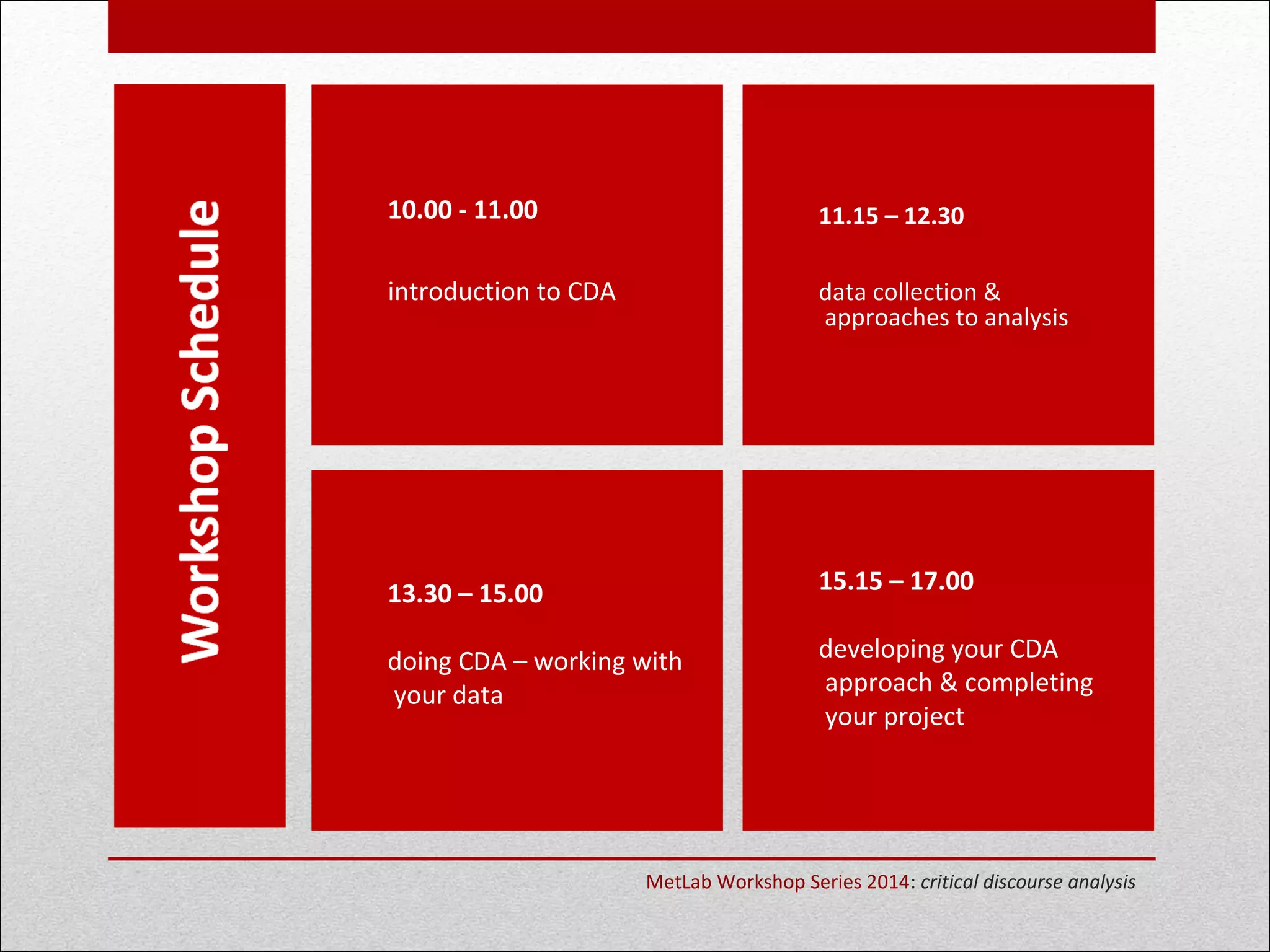 Research Methods Workshop, Discourse Analysis | PPT