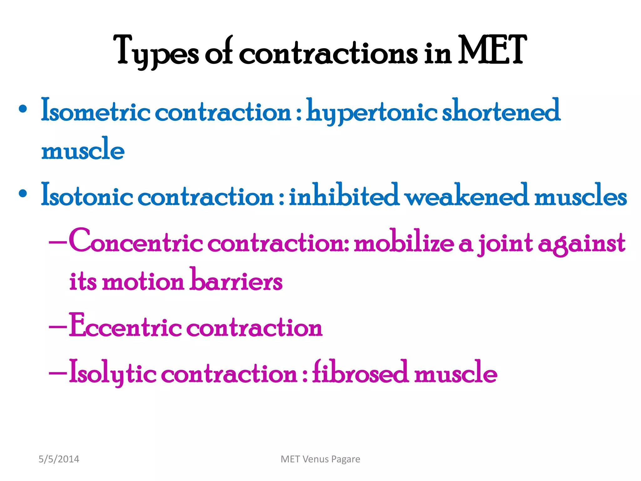 Muscle Energy Technique (MET) | PPTX