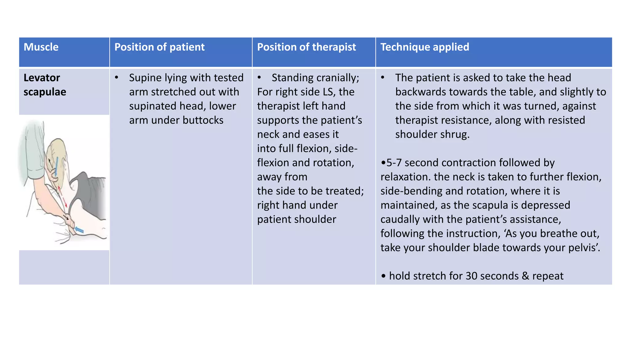 Muscle energy techniques for various muscles ( MET) | PPTX