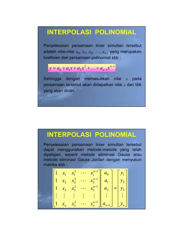 Metnum4 pencocokan-kurva-interpolasi | PDF