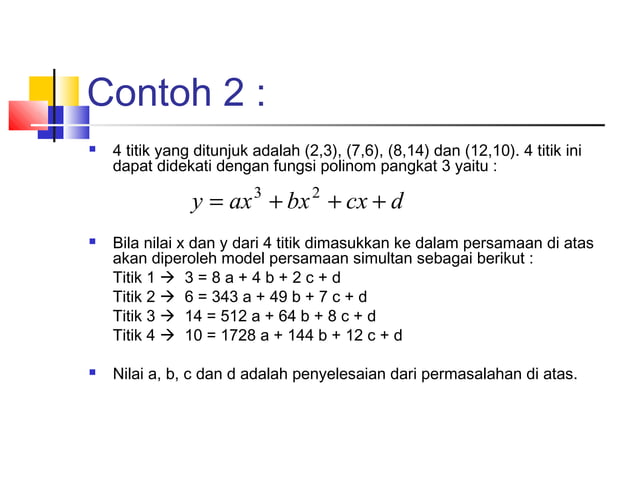 Metode Numerik Penyelesaian Persamaan Linier Simultan | PPT
