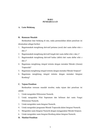 Metnum kel 5 diferensiasi & integrasi numerik | DOCX