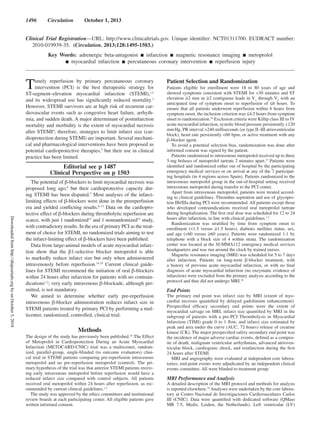 Metocard cnic trial | PDF