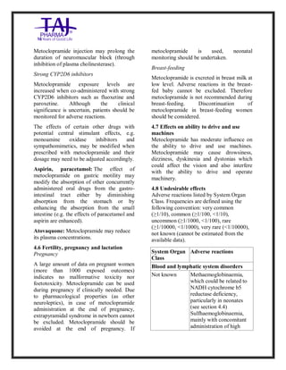 Metoclopramide Injection USP Taj Pharma SmPC | PDF