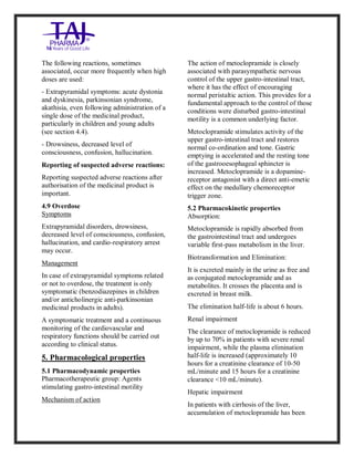 Metoclopramide Injection USP Taj Pharma SmPC | PDF
