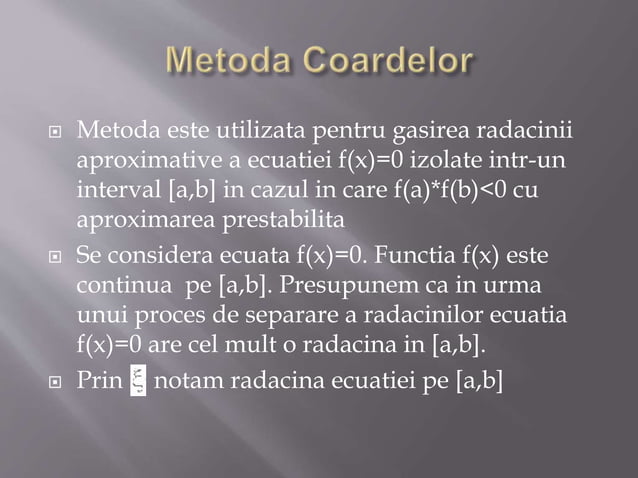 Metoda coardelor | PPT