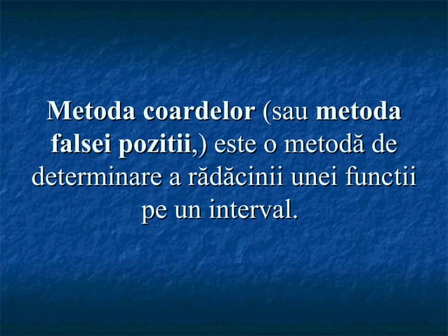 Metoda coardelor | PPT