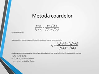 Metoda coardelor | PPTX