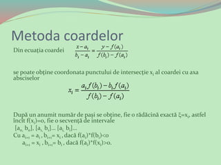 Metoda coardelor | PPTX