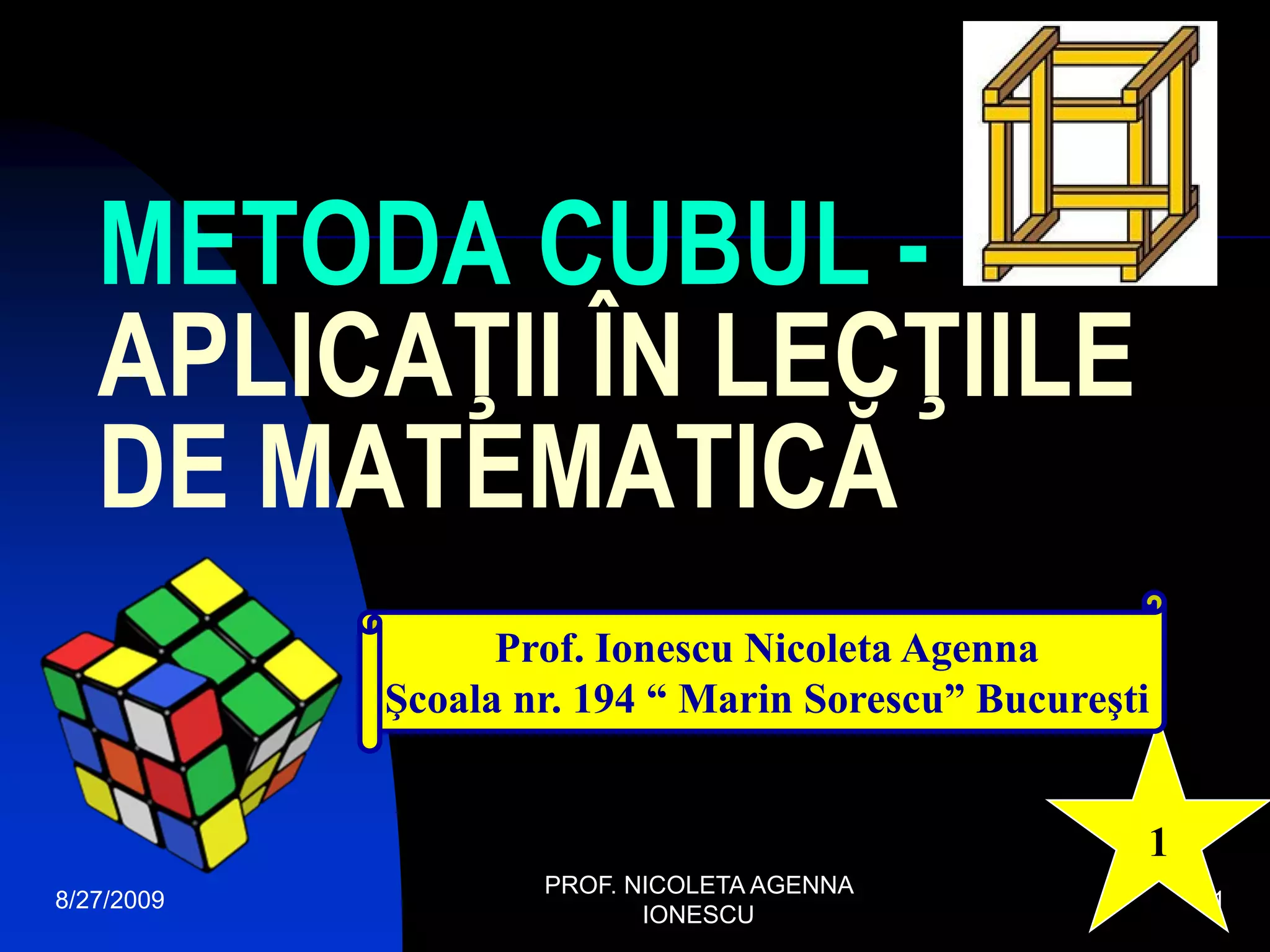 Metoda cubul aplicatii in lectiile de matematica bun | PDF