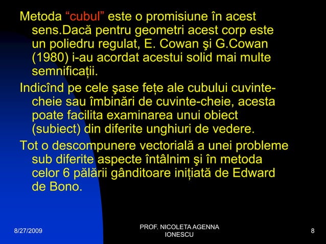 Metoda cubul aplicatii in lectiile de matematica bun | PDF
