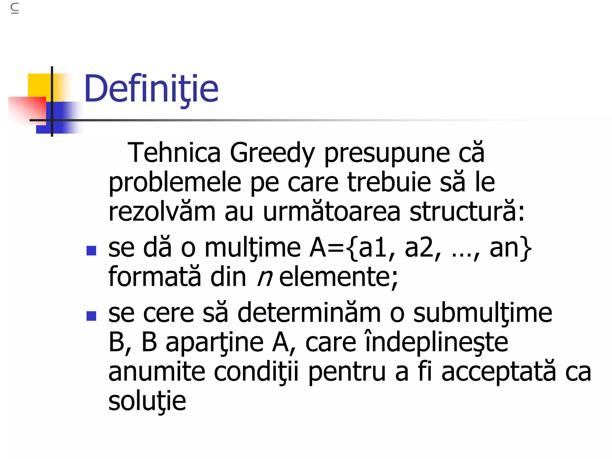 Metoda greedy | PPT
