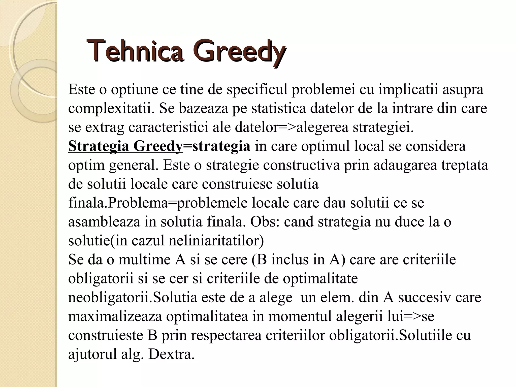 Metoda Greedy | PPT
