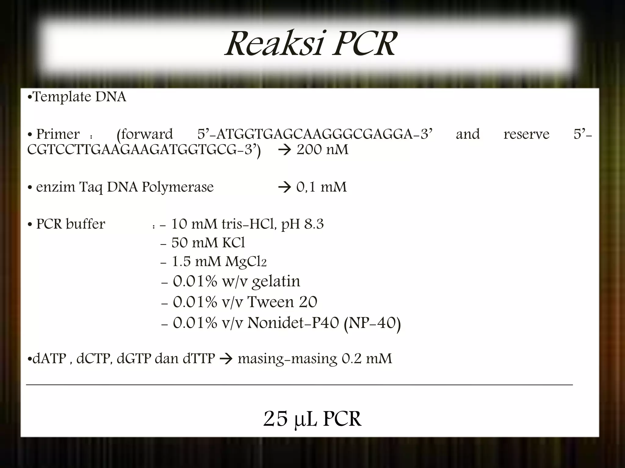 Metoda isolasi pcr ready genomik dna dari jaringan ikan | PPT