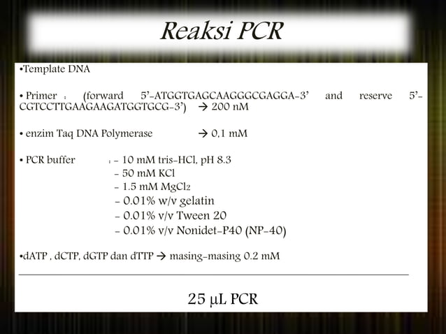 Metoda isolasi pcr ready genomik dna dari jaringan ikan | PPT