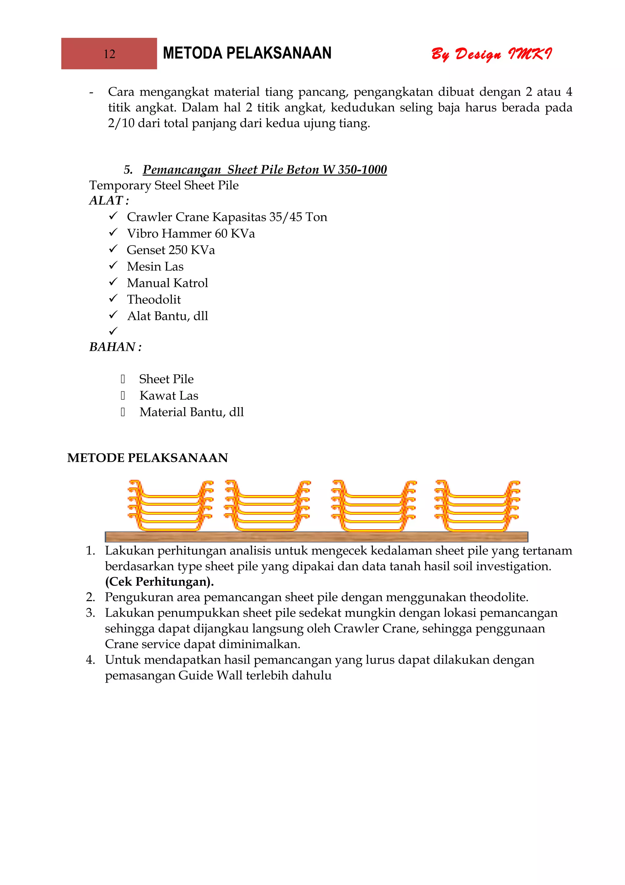 Metoda pelaksanaan Sheet Pile | DOC