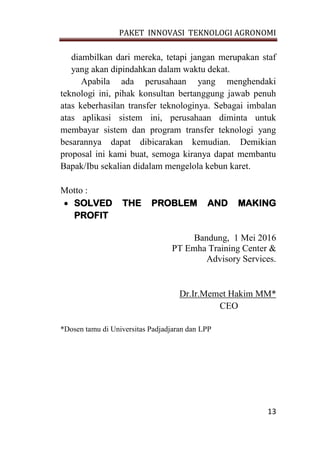 MENDULANG LABA DI KEBUN KARET DENGAN REKAYASA TEKNIK AGRONOMI | PDF