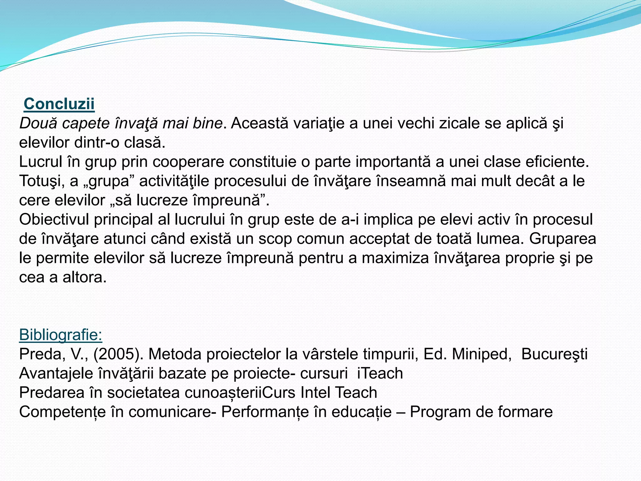 GHID - INVĂȚAREA PRIN PROIECTE | PPT