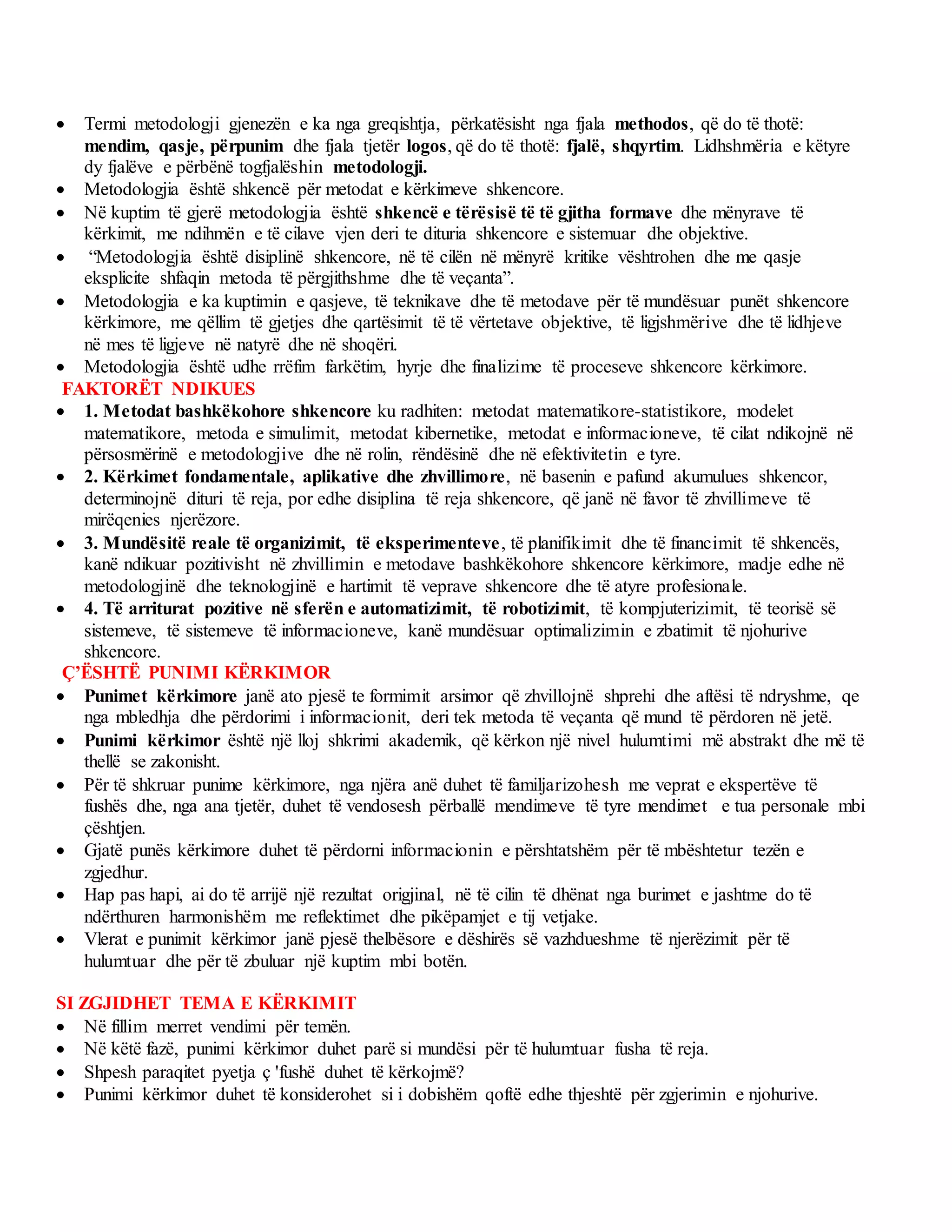 Metodat e Hulumtimit Shkencor kollekiumi 2 | DOC