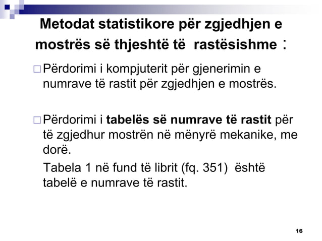 Metodat e zgjedhjes se mostres | PDF