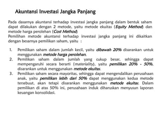 lap keu konsolidasi metode ekuitas pada perusahaan | PPT