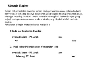 lap keu konsolidasi metode ekuitas pada perusahaan | PPT