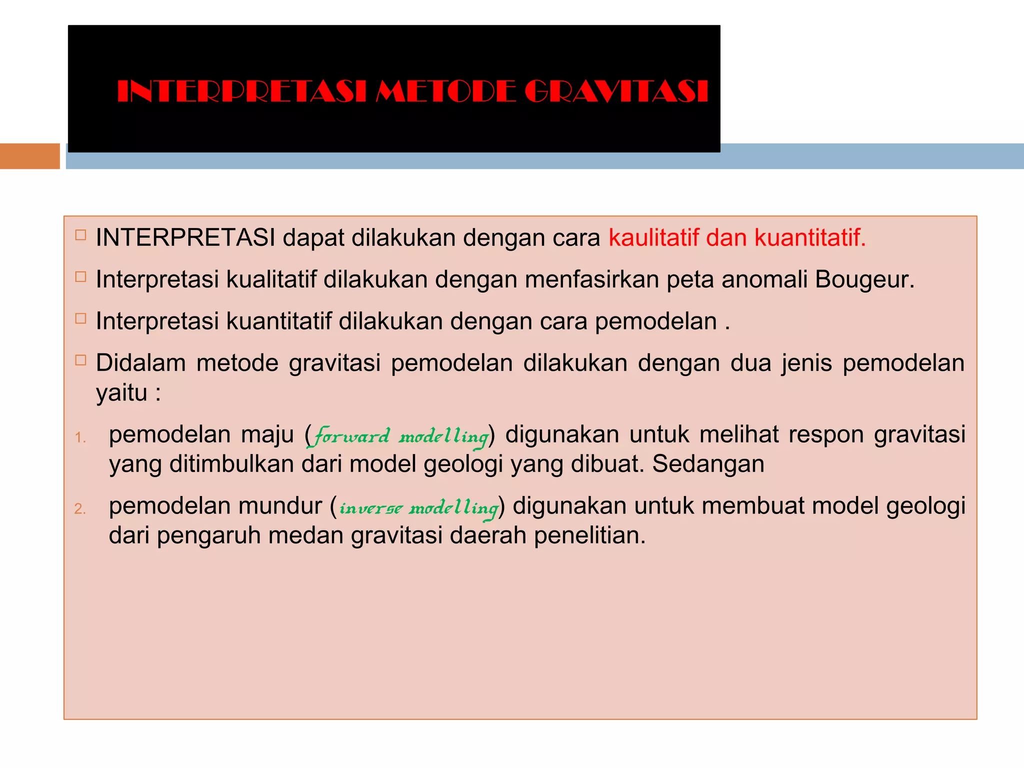 Metode gravitasi | PPT