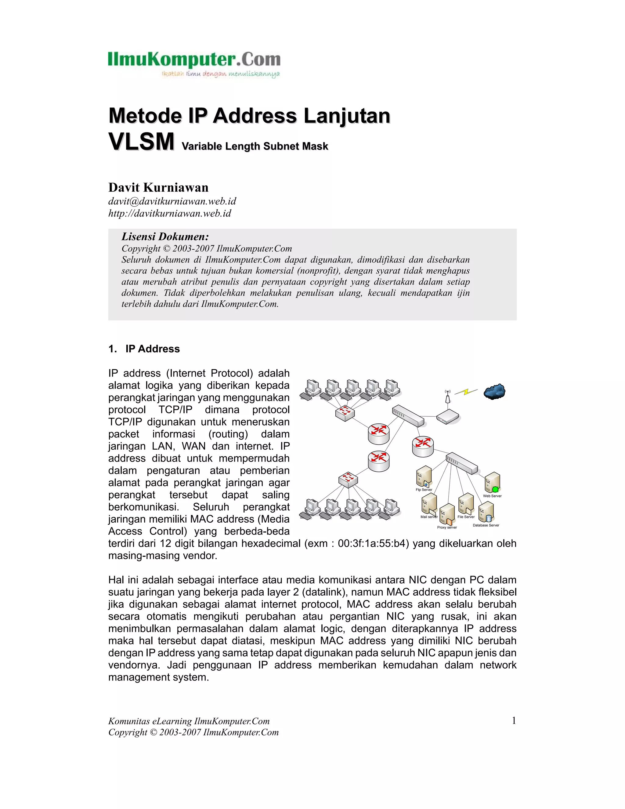 Metode ip-address-lanjutan-vlsm | PDF
