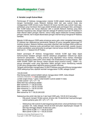 Metode ip-address-lanjutan-vlsm | PDF