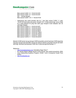 Metode ip-address-lanjutan-vlsm | PDF