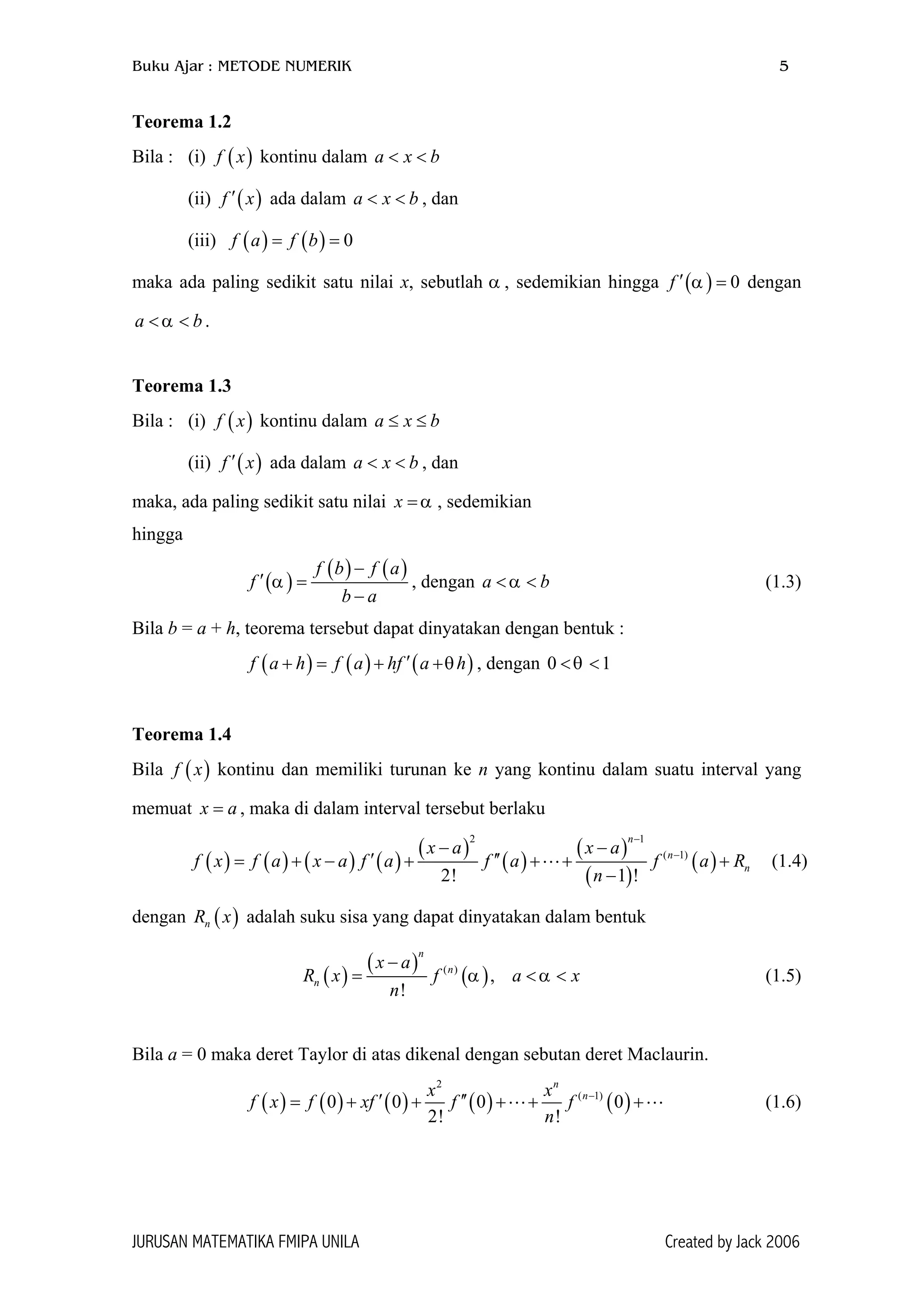 Metode numerik-buku-ajar-unila | PDF