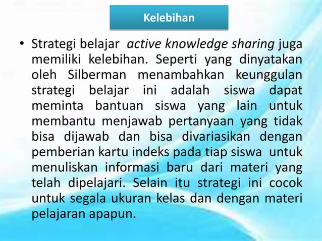 Metode active sharing knowledg | PPT