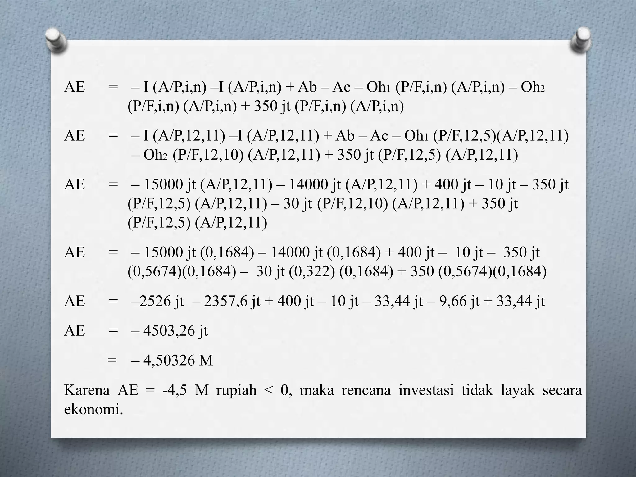ekonomi teknik - metode annual equivalent | PPTX