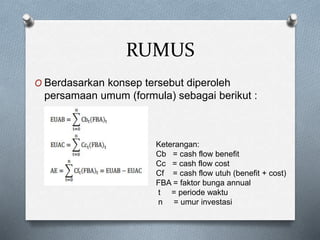 ekonomi teknik - metode annual equivalent | PPTX
