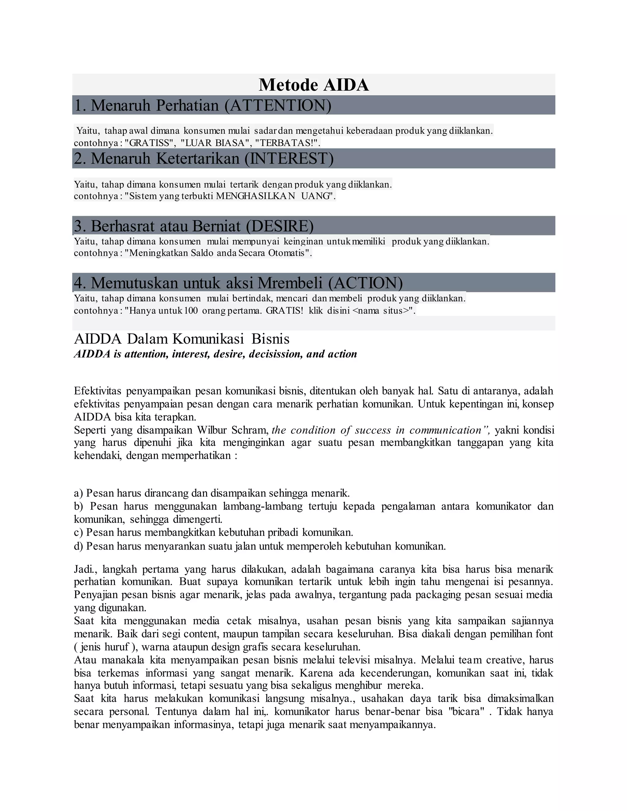 Metode aida | DOCX