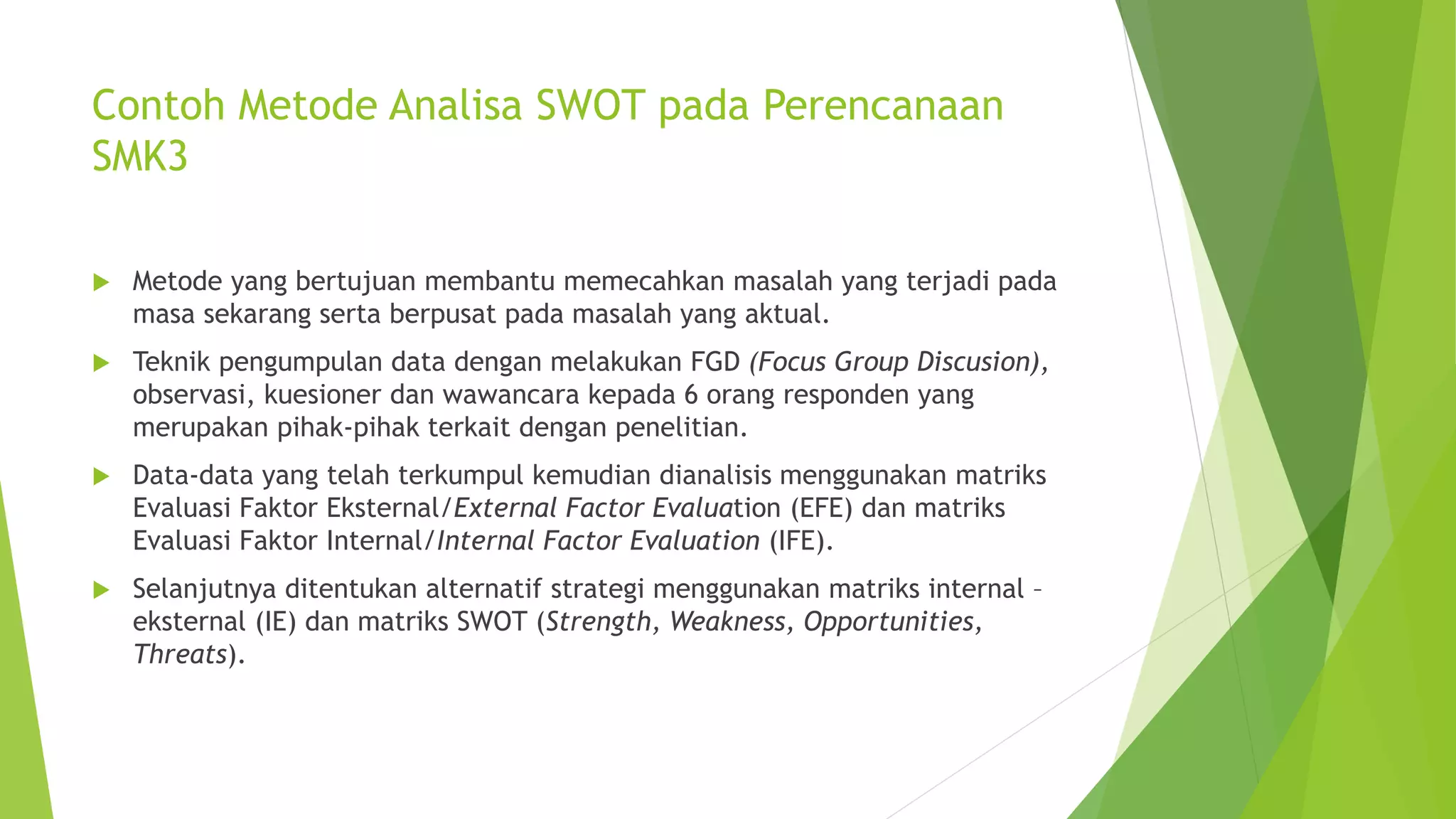 Metode Analisa SWOT pada Keselamatan Tenaga Kerja.pptx