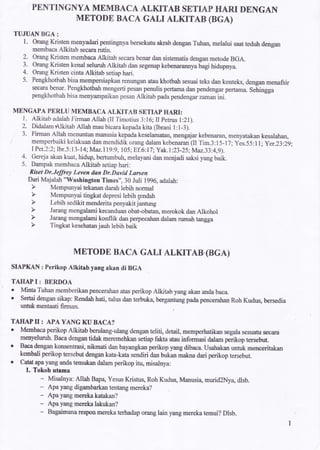 Metode Baca Gali Alkitab (BGA) | PDF