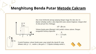 METODE CAKRAM menghitung benda putar metode cakram aplikasi integral ...