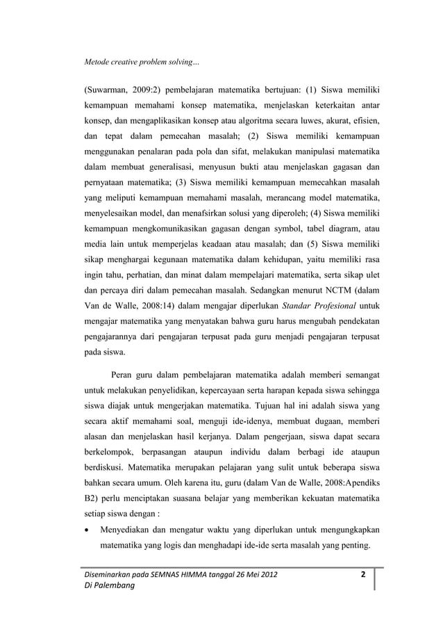 Metode creative problem solving | PDF