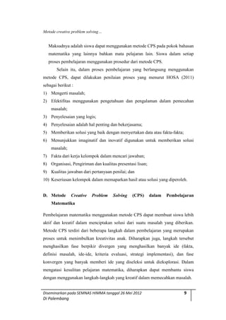 Metode creative problem solving | PDF