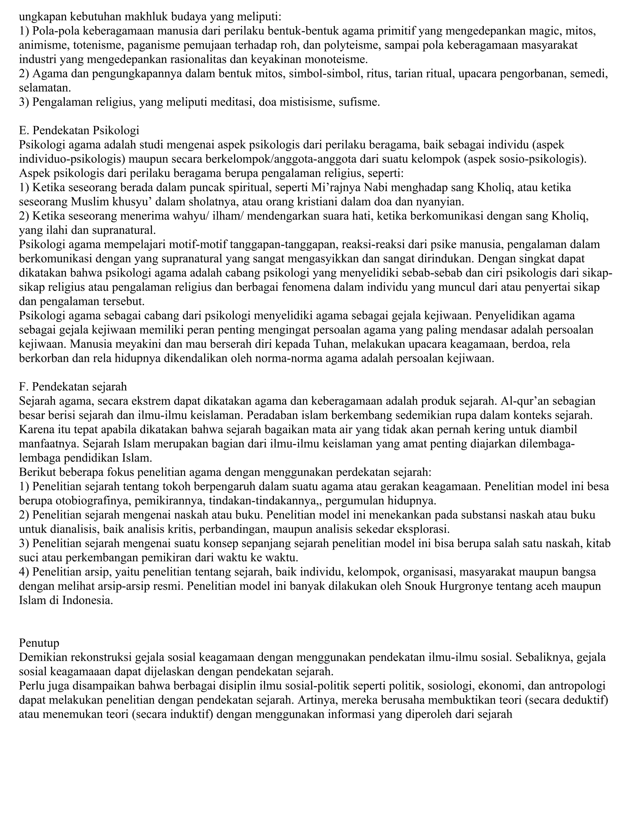 Metode dan pendekatan dalam ilmu perbandingan agama | DOC