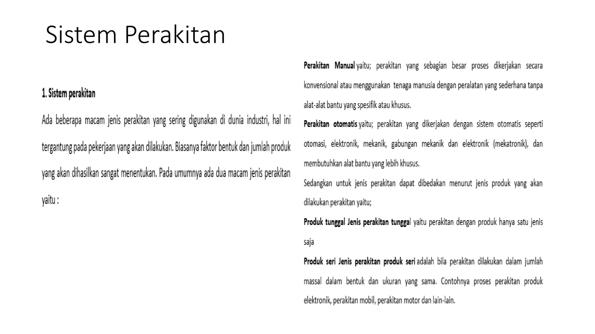 Metode dan sistem perakitan 1 | PDF