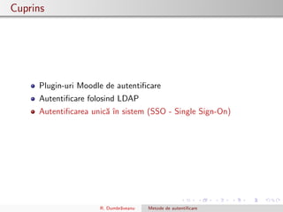 Metode de autentificare în moodle | PDF
