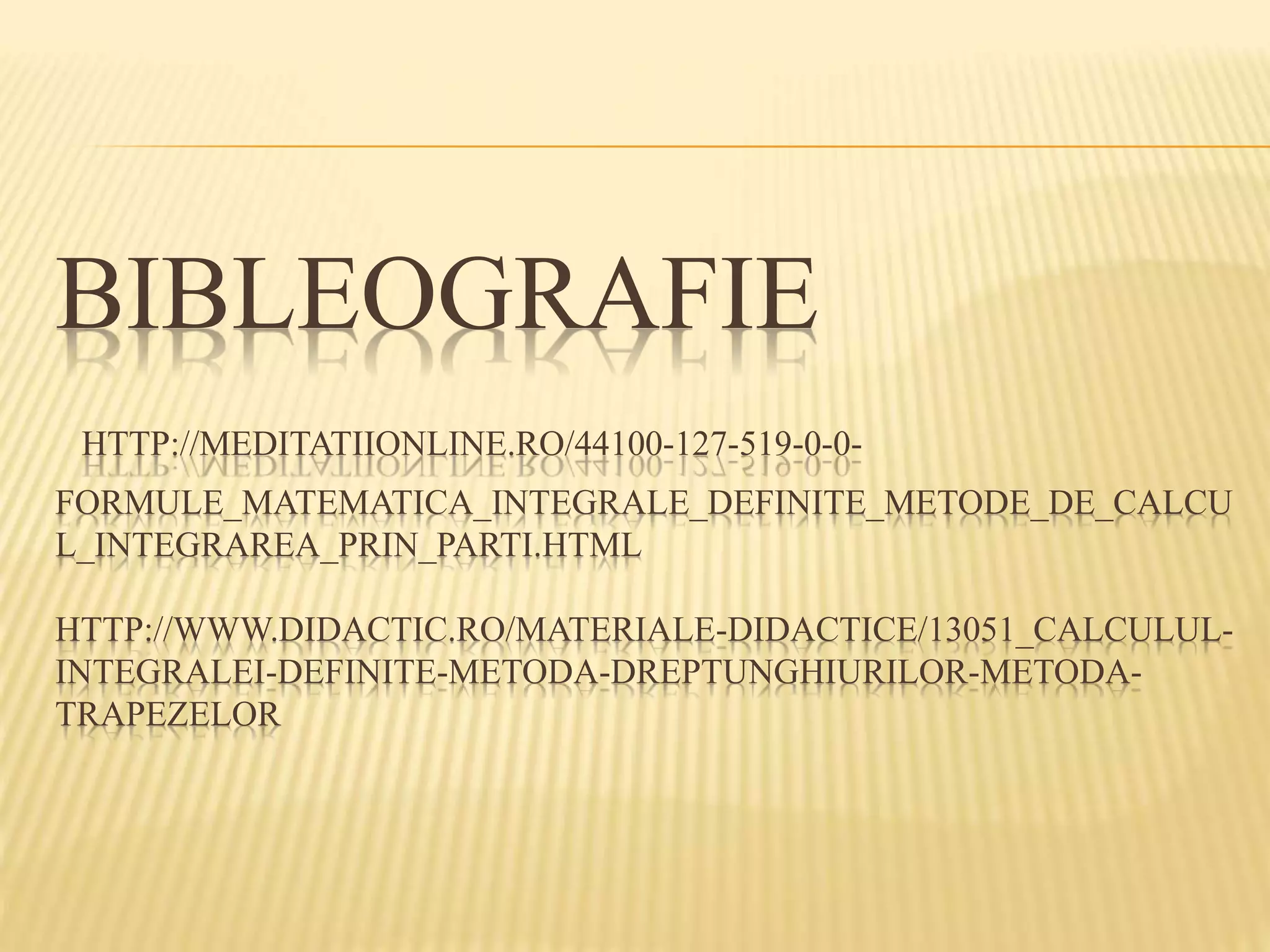 Metode de calcul al integralei definite | PPTX