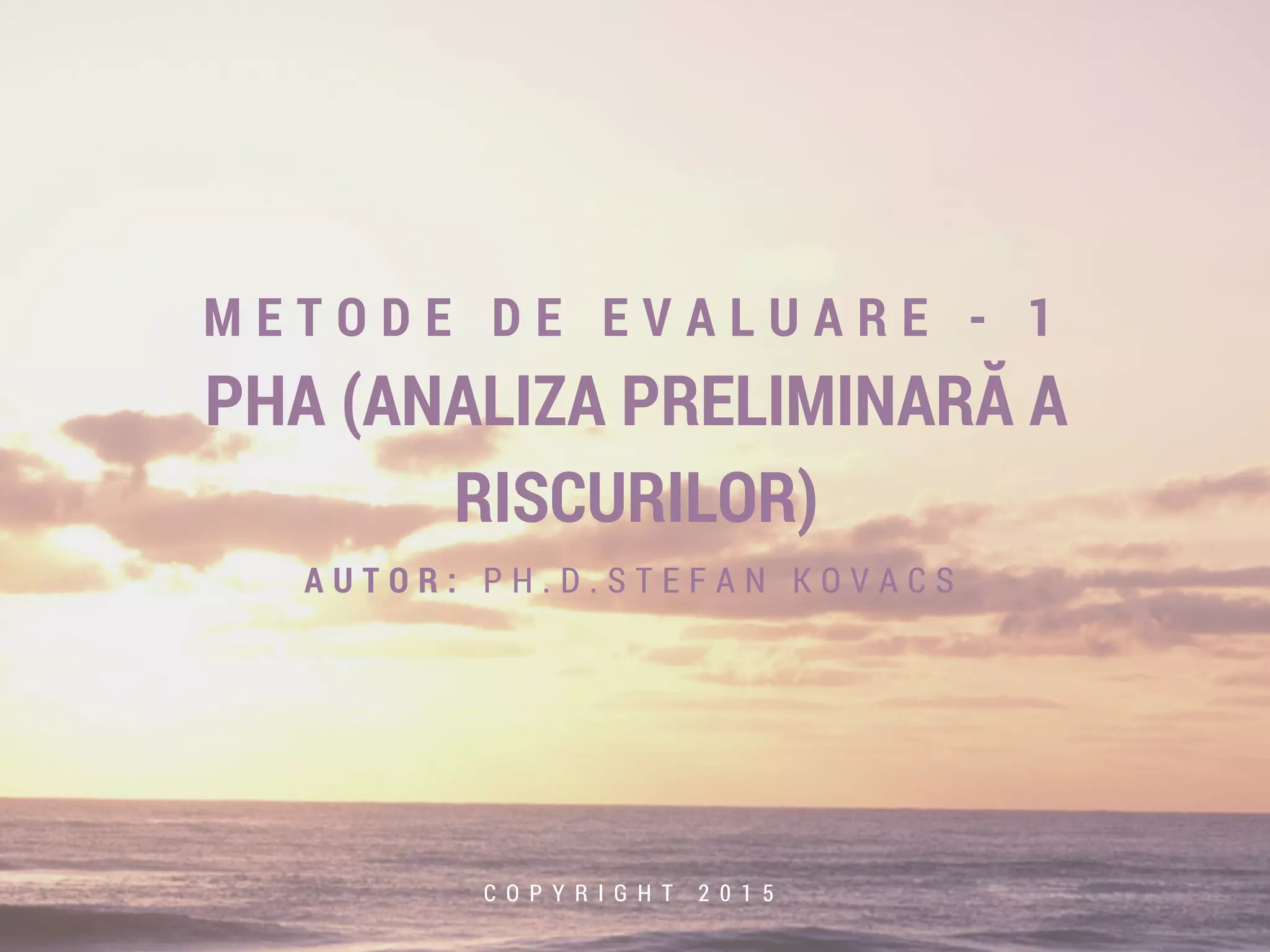 Metode de evaluare PHA | PDF