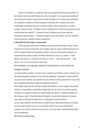 Metode de evaluare în terapia cognitiv comportamentala de cuplu si familie | DOC