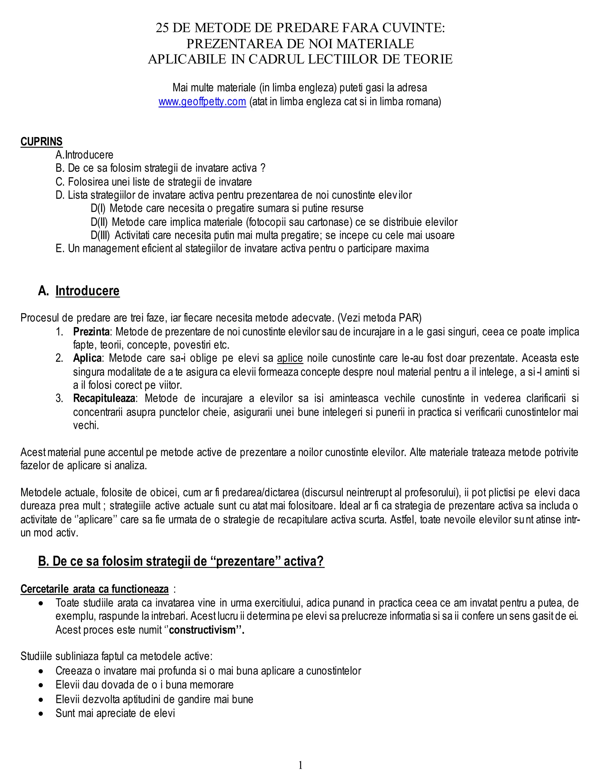 Metode de lucru cu lexicul | DOCX