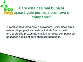 Metode de promovare a firmei | PPTX